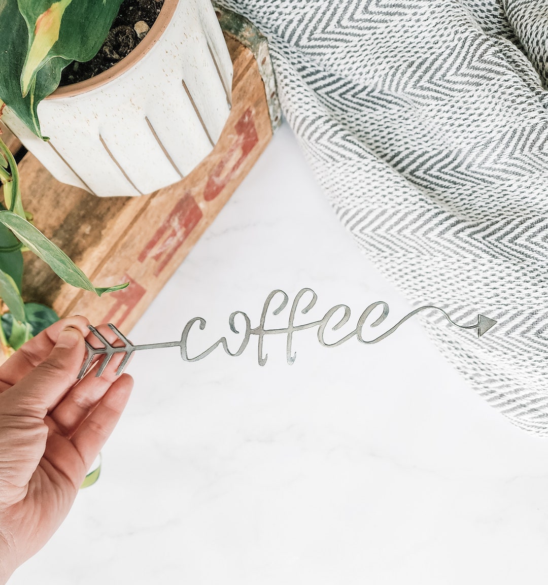 Coffee Arrow Metal Sign - Etsy