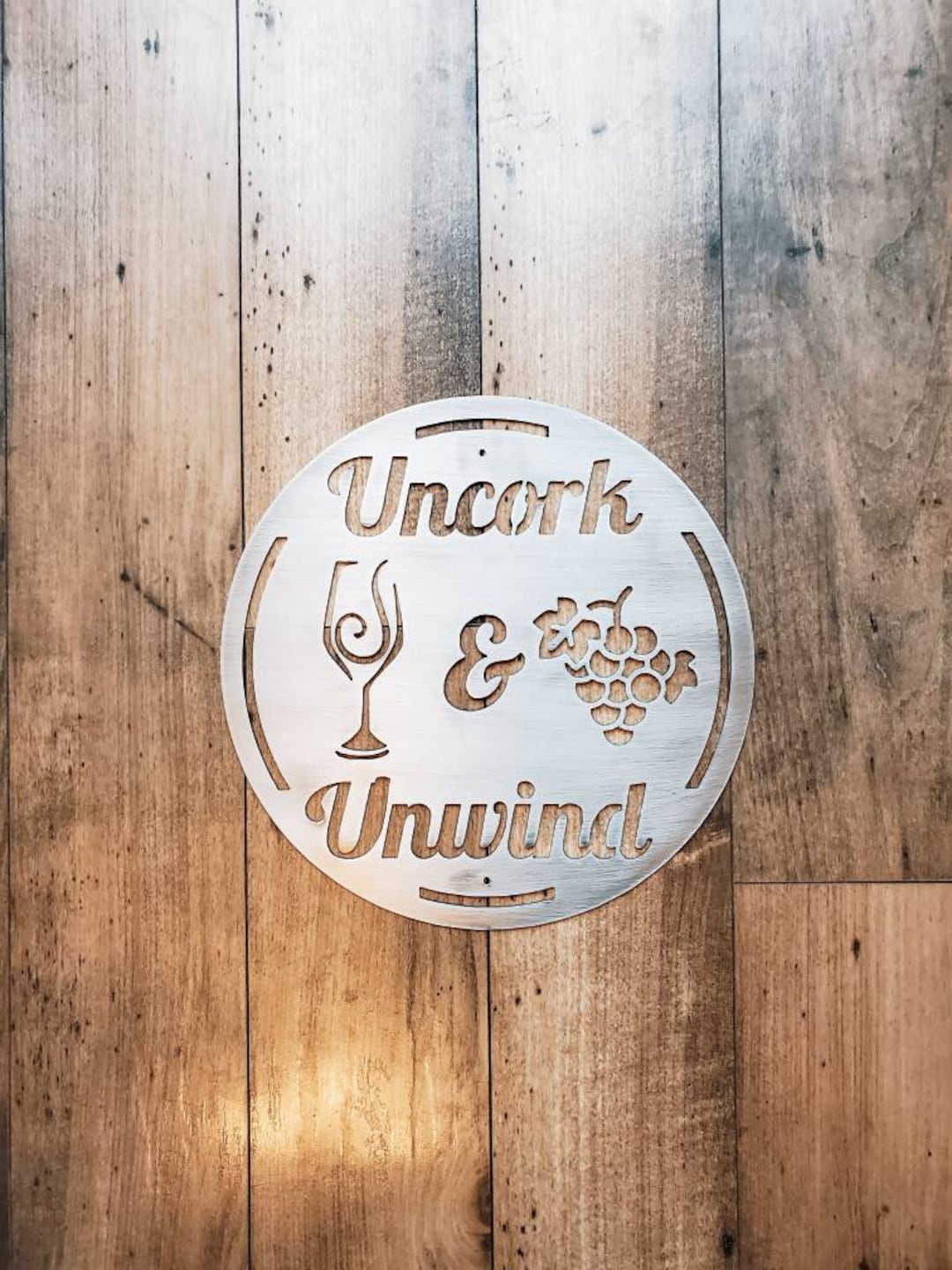Metal Uncork and Unwind Sign Metal Wine Sign Wine Vino - Etsy