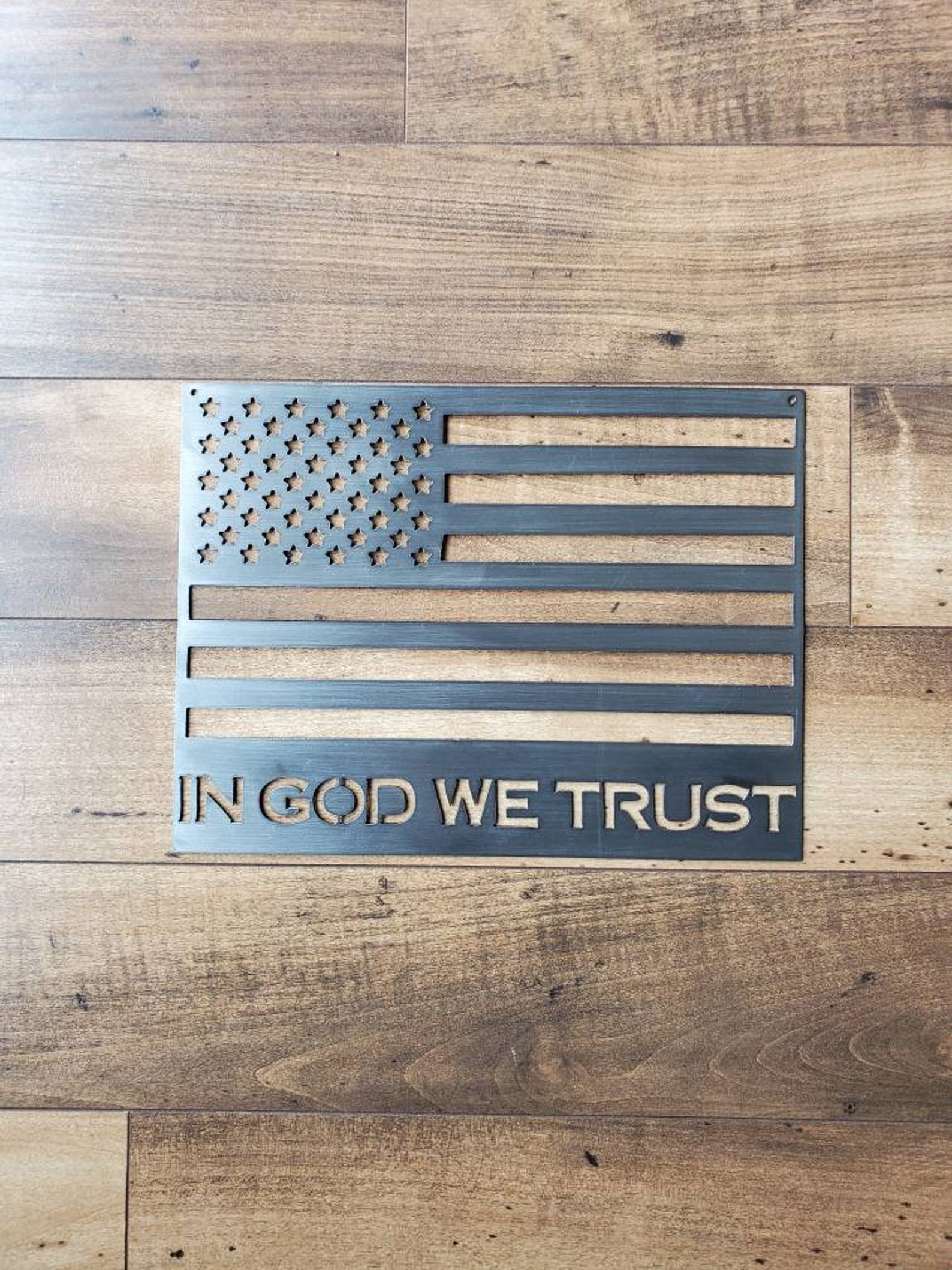In God We Trust American Flag Metal Sign | Etsy