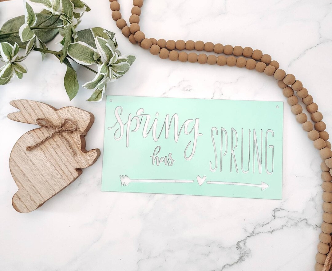 Spring Has Sprung Metal Sign | Mint Spring Door Hanger - Etsy