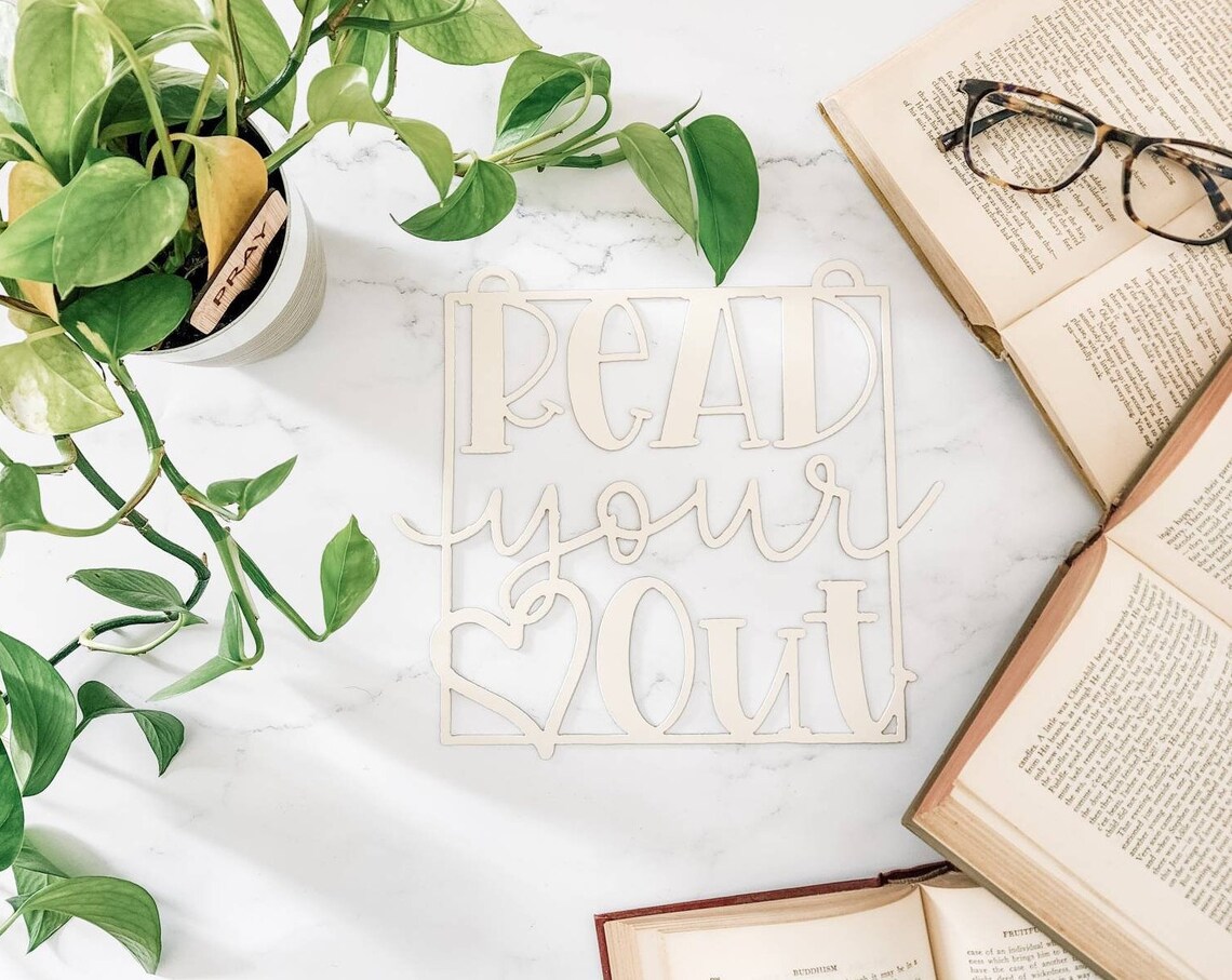 Read Your Heart Out Metal Sign | Reading Sign | Library | Books ...