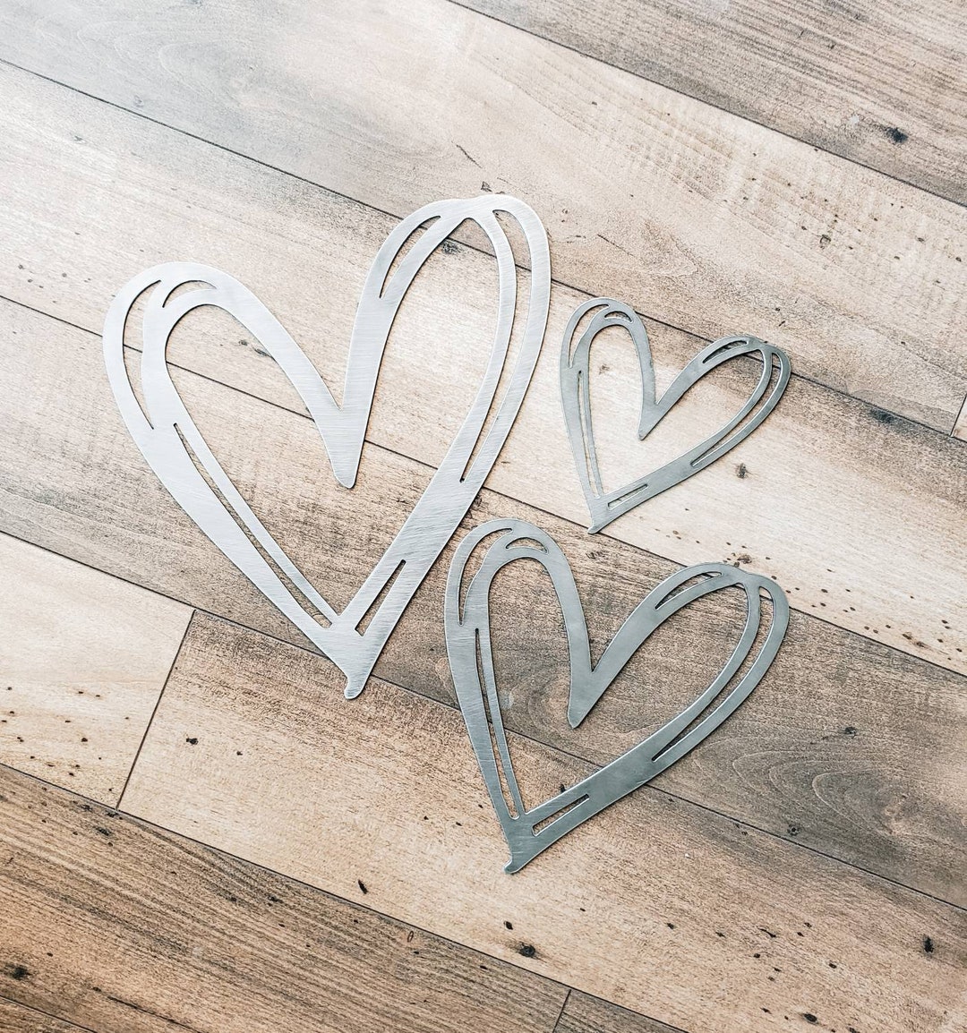 Metal Hearts Geometric Heart Valentines Day Heart Decor - Etsy