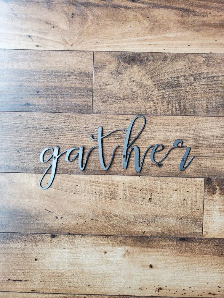 Gather metal sign | Etsy