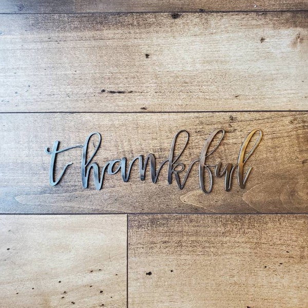 Metal Thankful Sign - Etsy