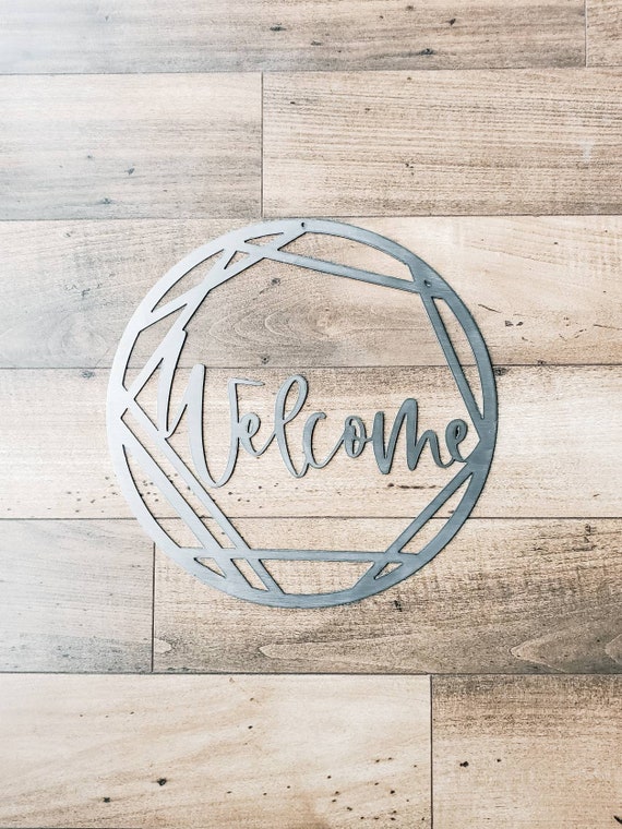 Welcome Sign Metal Round | Etsy