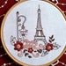Paris Embroidery Kit - Eiffel Tower Design - Hand Embroidery Kit on Red ...