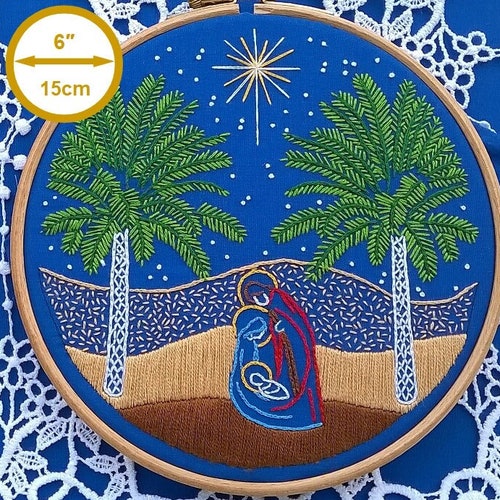 Christmas Embroidery Kit Nativity Scene Design Hand - Etsy