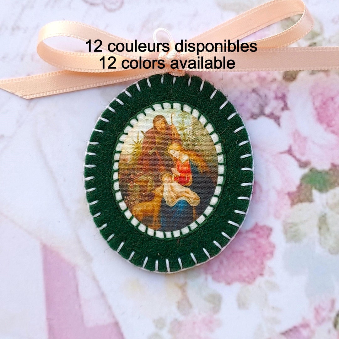 Hand Embroidered Crib Medal "the Child Jesus and His Parents ...