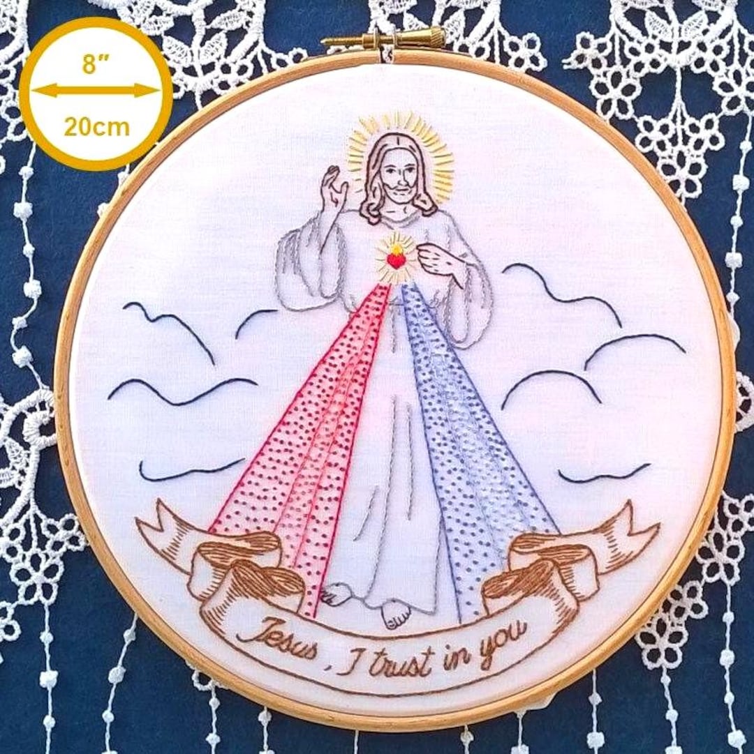 Embroidery Kit the Divine Mercy - Saint Faustina - Divine Mercy Sunday ...