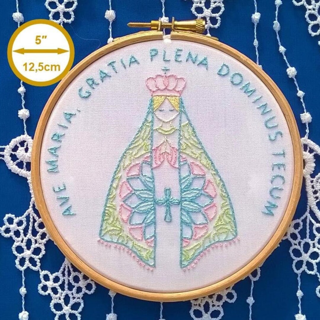 Virgin Mary Embroidery Kit - Ave Maria, Gratia Plena Dominus Tecum ...