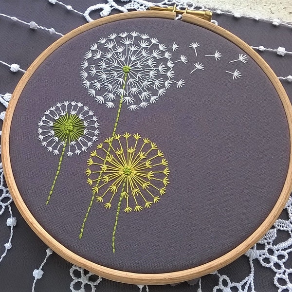 Dandelion Tulle Embroidery - Etsy