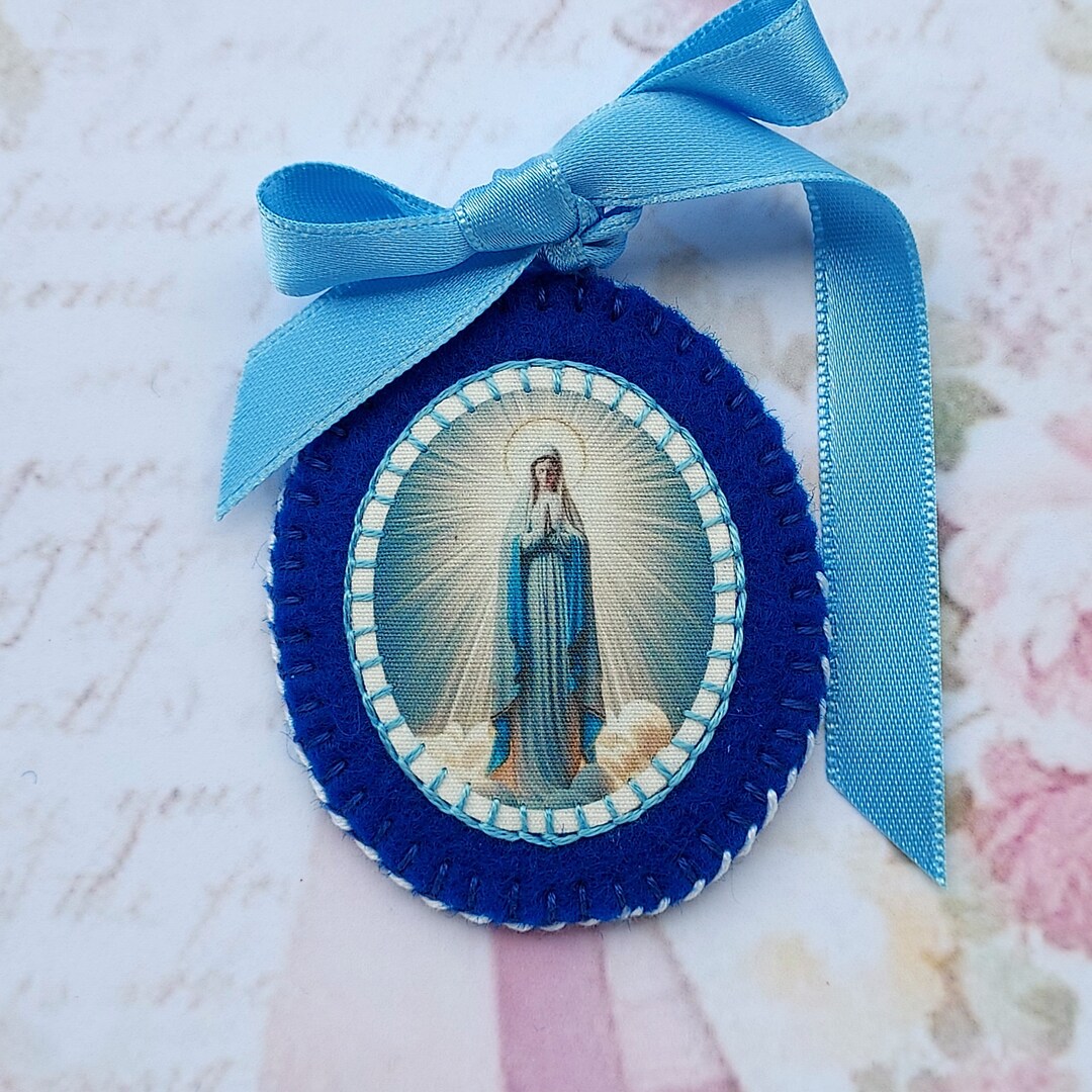Badge immaculate Conception Virgin Mary Christian Pendant crib Medal ...