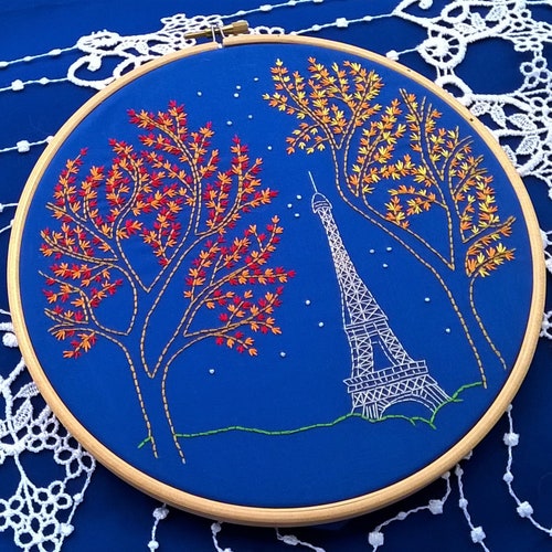 Paris Embroidery Kit Eiffel Tower Design Hand Embroidery - Etsy