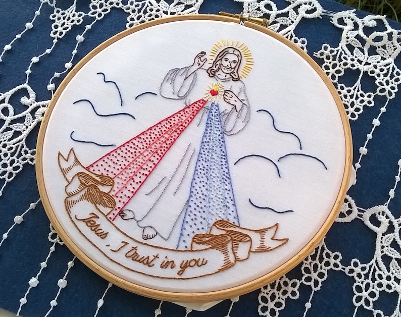 Embroidery Kit the Divine Mercy - Saint Faustina - Divine Mercy Sunday ...