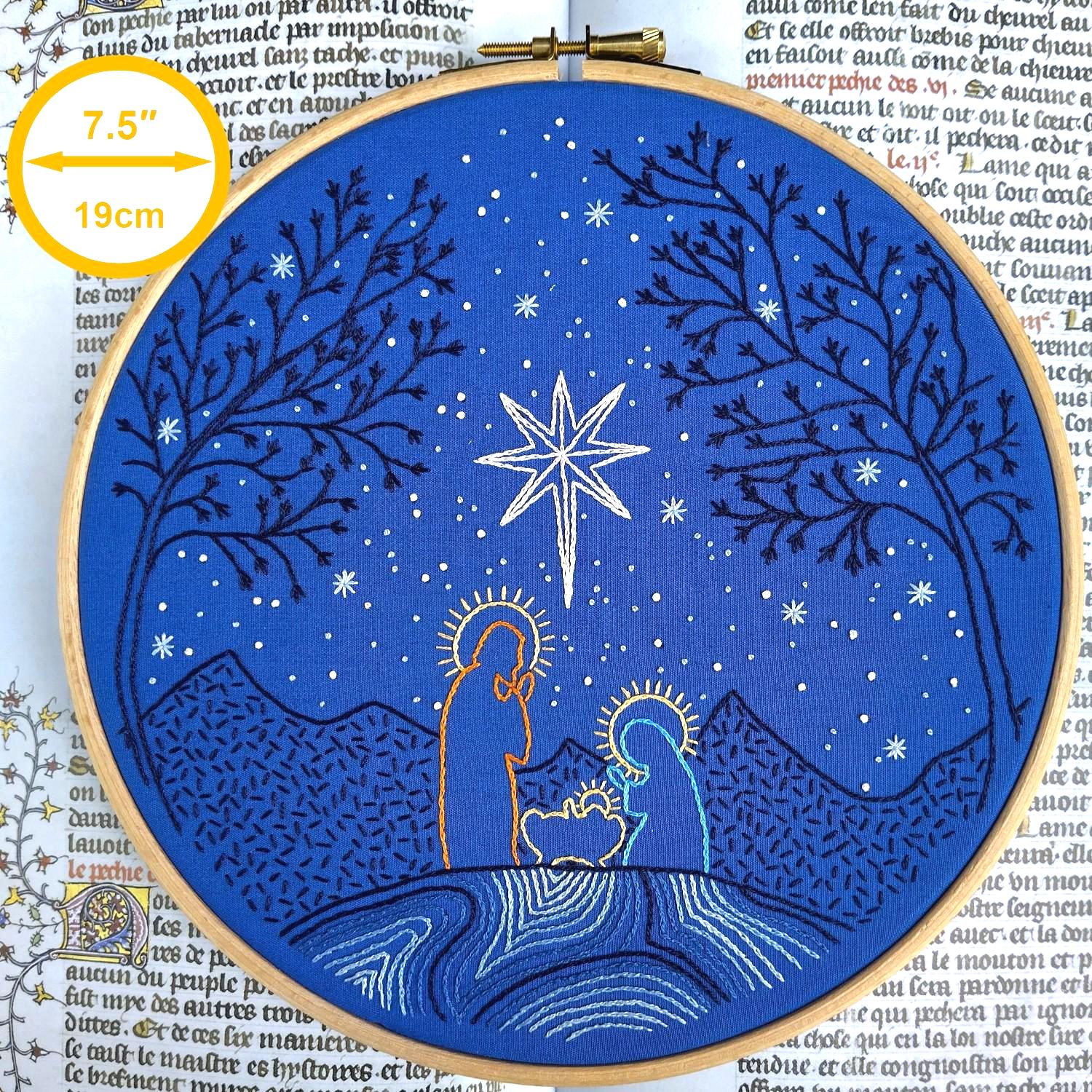 Christmas Embroidery Kit, Nativity Scene Design - Hand Embroidery ...