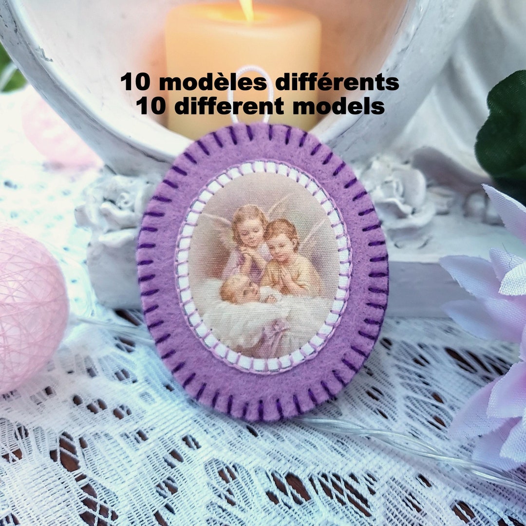 Hand Embroidered Crib Medal "the Guardian Angels", Crib Medal ...