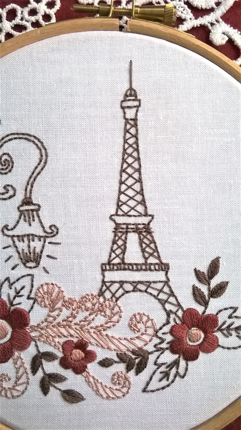 Paris Embroidery Kit Eiffel Tower Design Hand Embroidery - Etsy