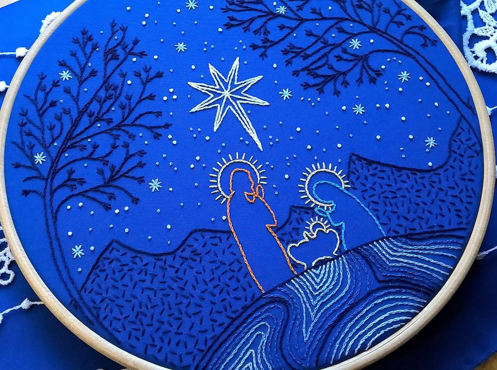 Christmas Embroidery Kit Nativity Scene Design Hand - Etsy