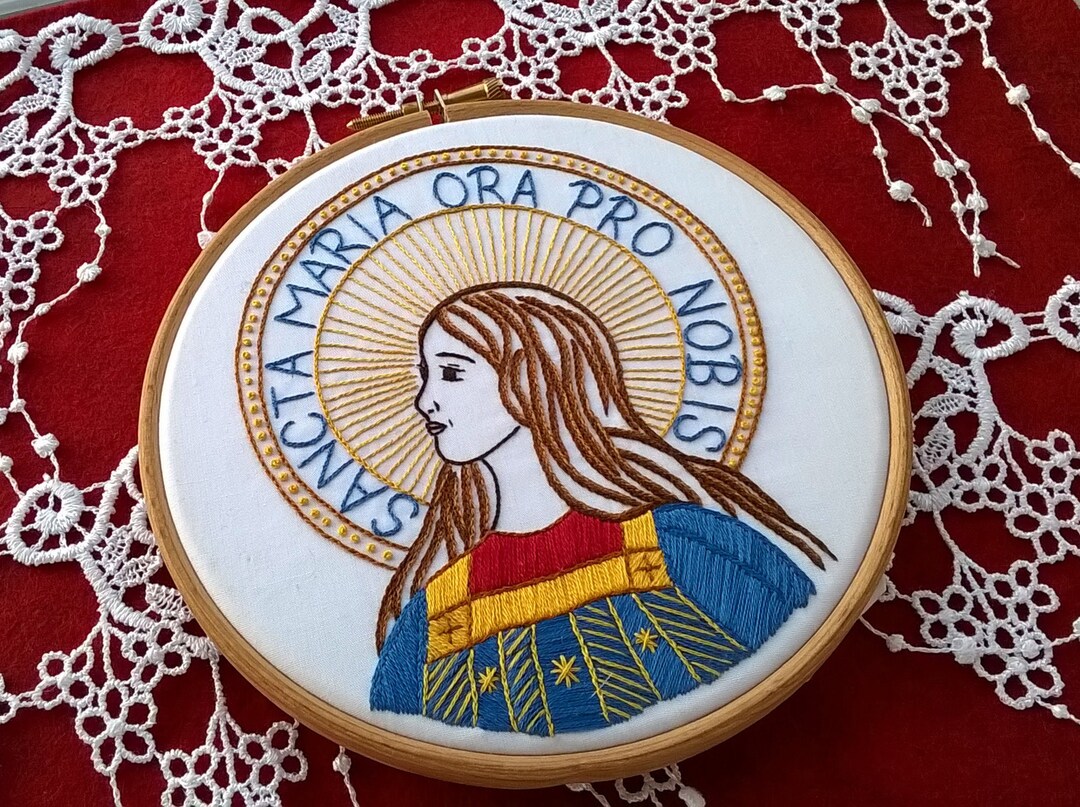 Hand Embroidery Kit the Blessed Virgin Mary santa - Etsy