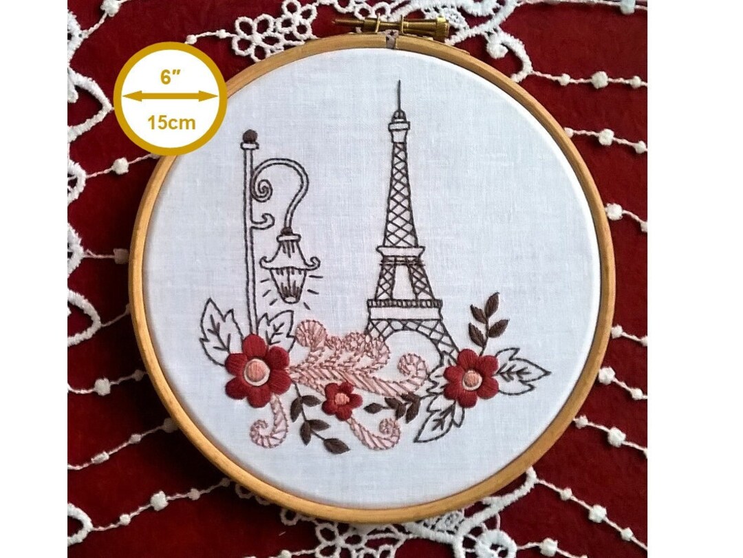 Paris Embroidery Kit Eiffel Tower Design Hand Embroidery - Etsy