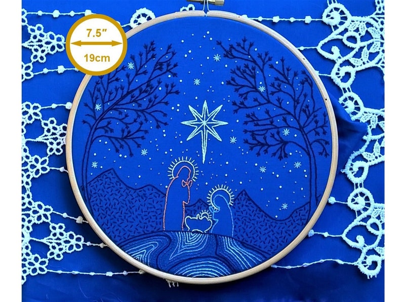 Christmas Embroidery Kit Nativity Scene Design Hand - Etsy