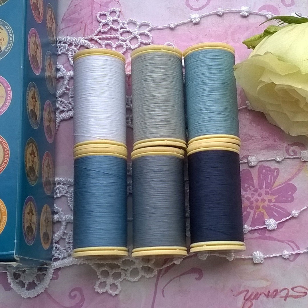 Creative Pack of 6 Gloving Waxed Cotton Thread - "ciel" - Fil Au ...