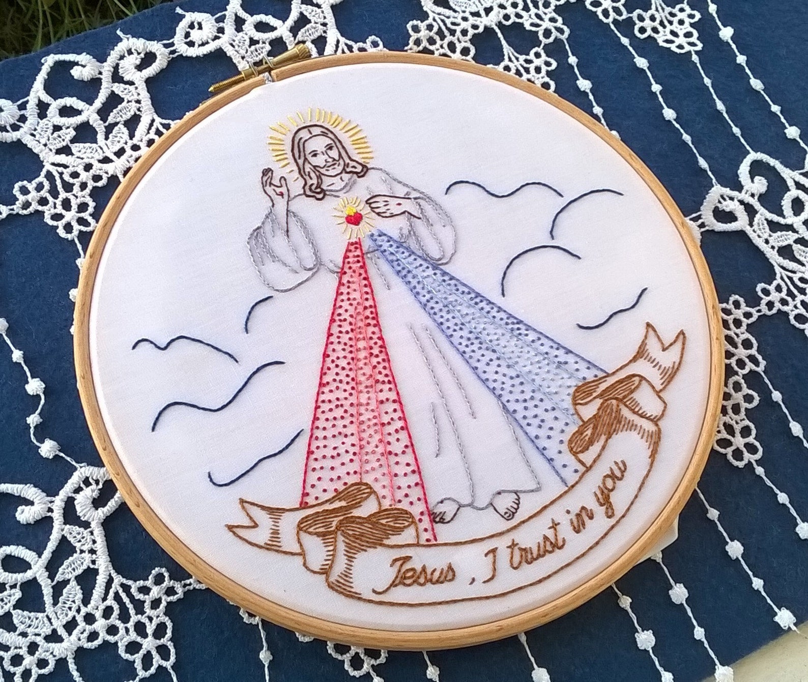 Embroidery Kit the Divine Mercy - Saint Faustina - Divine Mercy Sunday ...