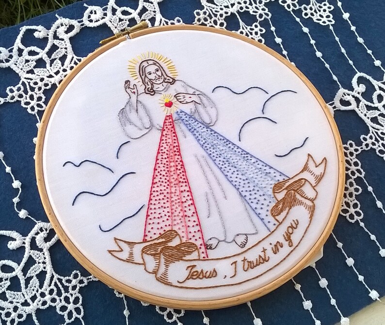 Embroidery Kit the Divine Mercy - Saint Faustina - Divine Mercy Sunday ...