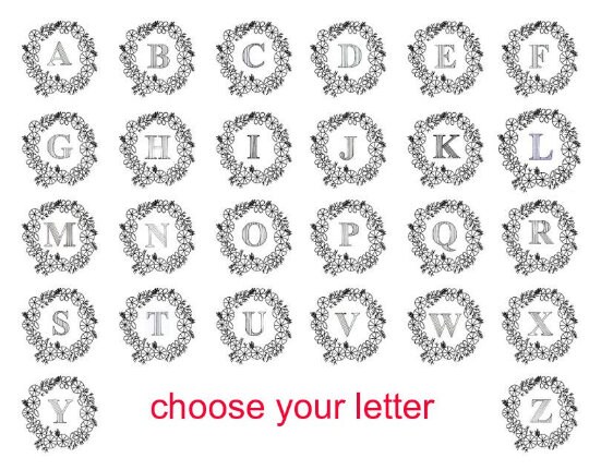 Hand Embroidery Kit Initial and Floral Wreath Pattern | Etsy