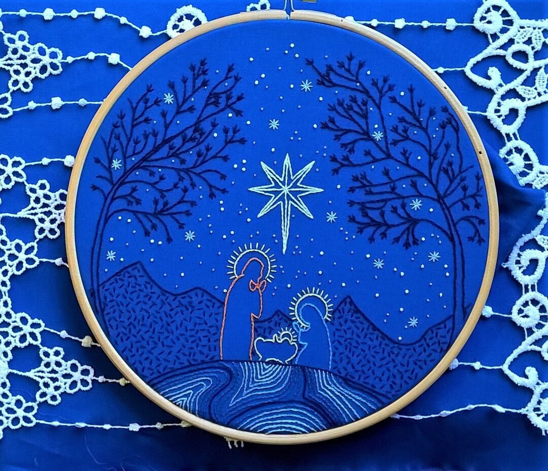 Christmas Embroidery Kit Nativity Scene Design Hand - Etsy
