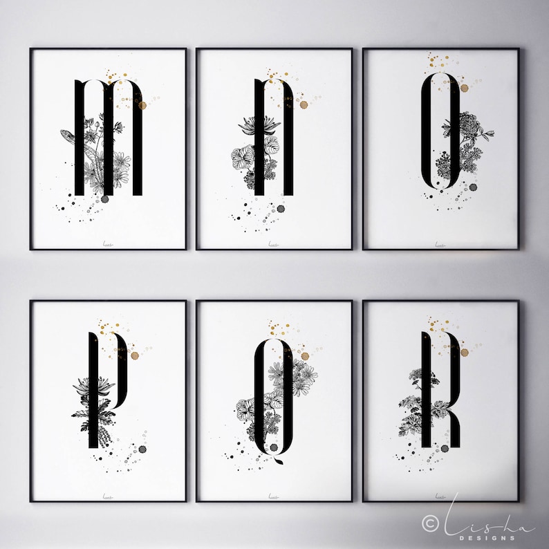 3 X Poster Set, Letter A Z, Poster, Font, Prints, Alphabet, Typography ...
