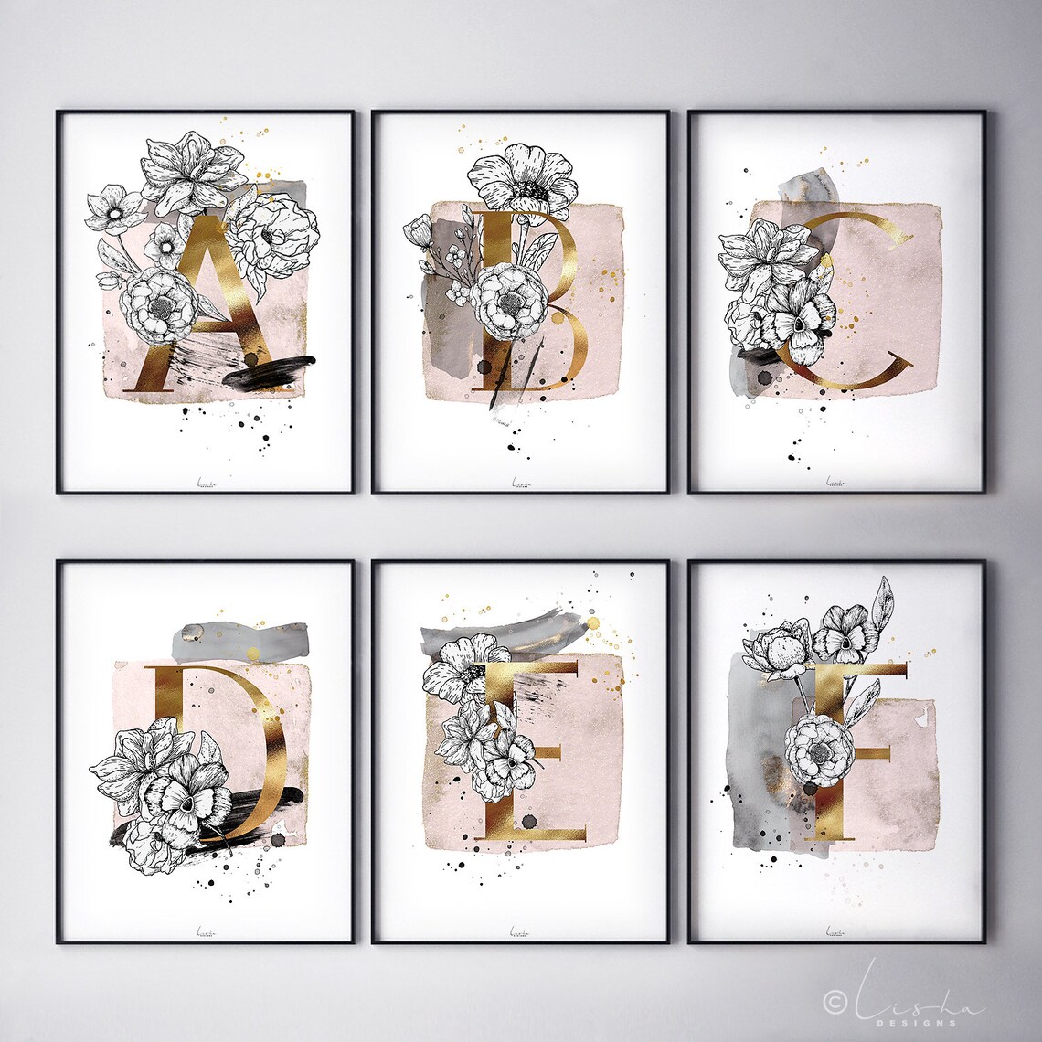 Letter A Z Poster Font Prints Alphabet Typography - Etsy