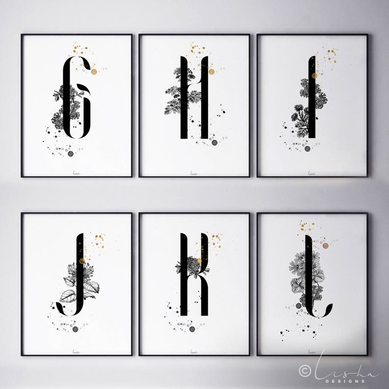 3 X Poster Set, Letter A Z, Poster, Font, Prints, Alphabet, Typography ...