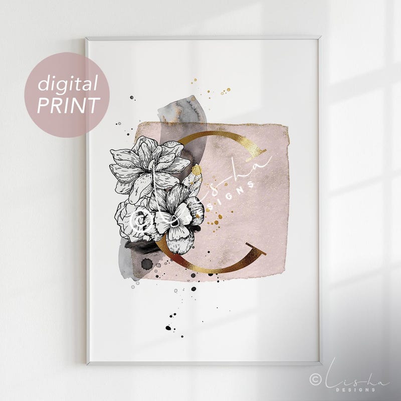 Initial Poster - Etsy