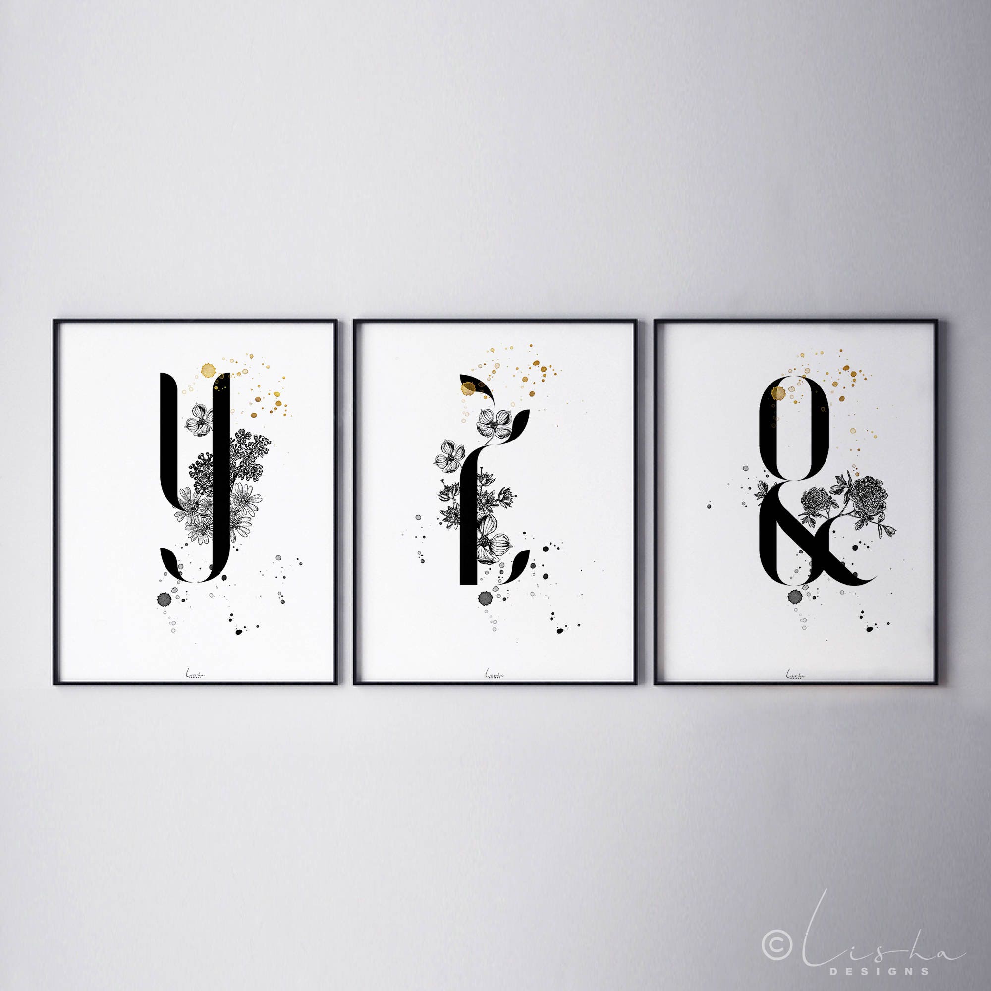 3 X Poster Set, Letter A Z, Poster, Font, Prints, Alphabet, Typography ...