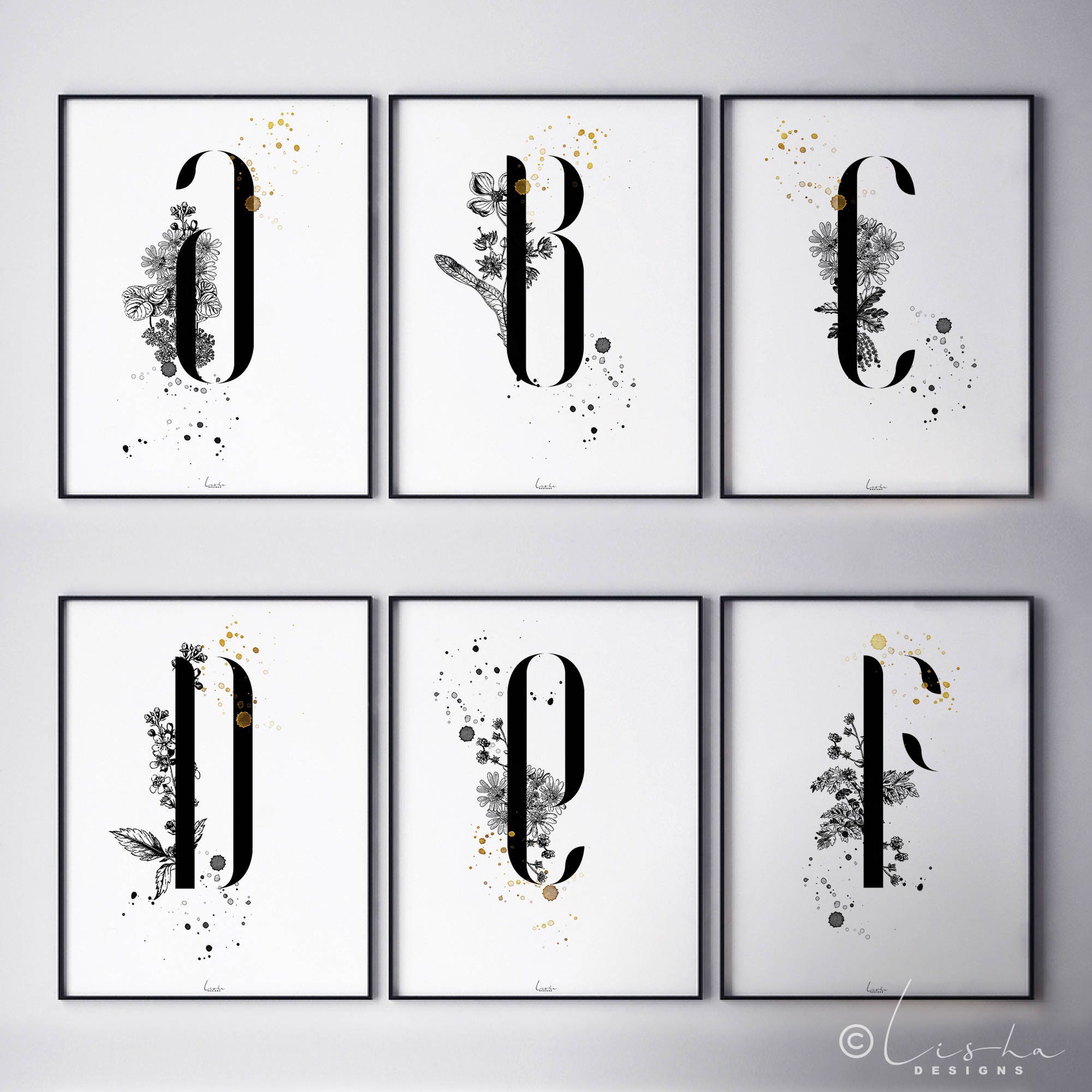 3 X Poster Set, Letter A Z, Poster, Font, Prints, Alphabet, Typography ...