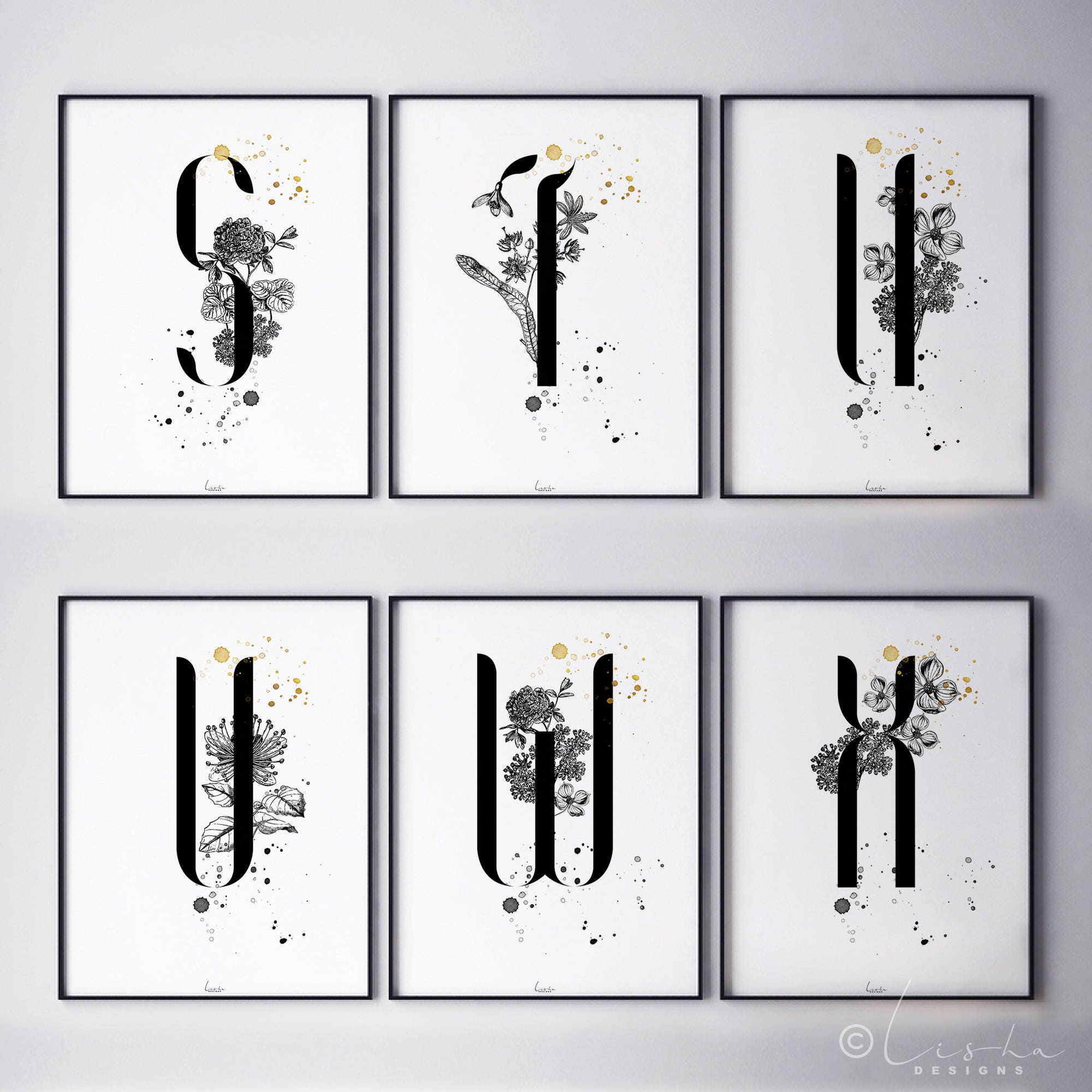 3 X Poster Set, Letter A Z, Poster, Font, Prints, Alphabet, Typography ...