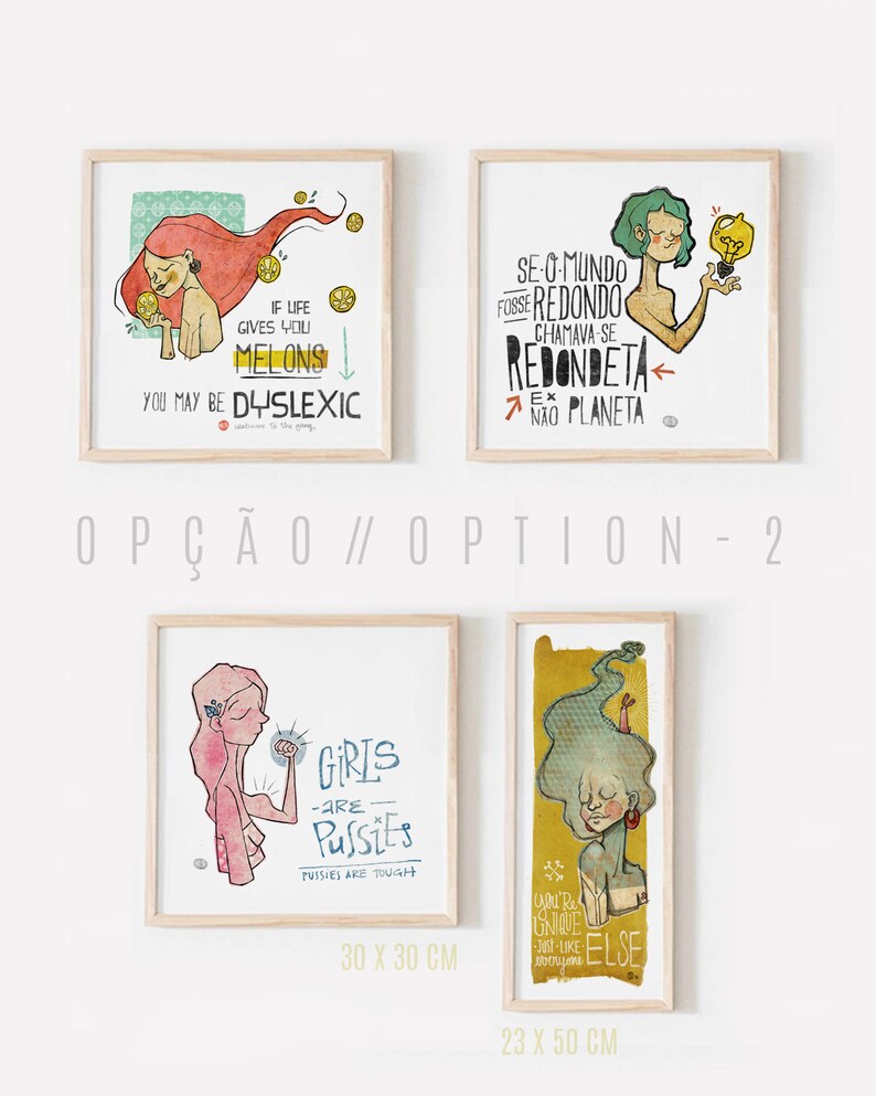 SALE Set of 4 QUOTES posters Wall Art Printing Poster Illustration ...