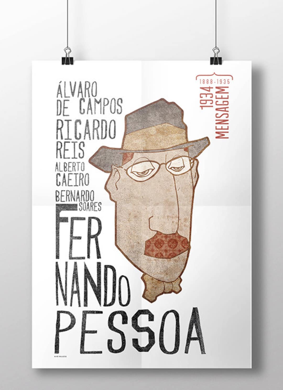 Original PORTUGUESE WRITER Fernando PESSOA Wall Art Printing Poster ...