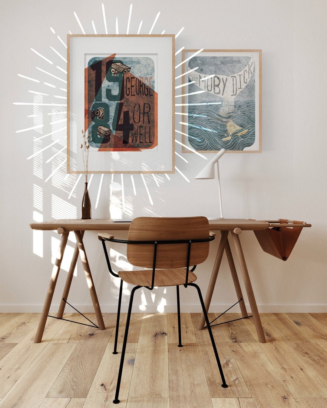 Original 1984 George Orwell Books Wall Art Printing Poster Illustration ...