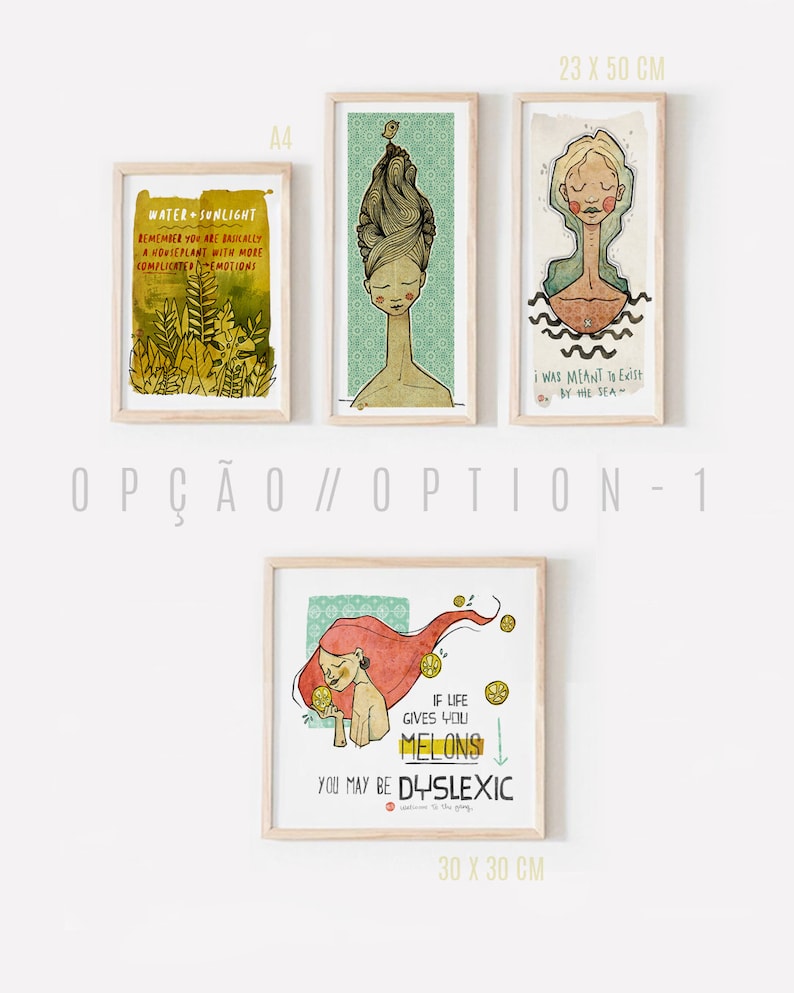 SALE Set of 4 QUOTES posters Wall Art Printing Poster Illustration ...