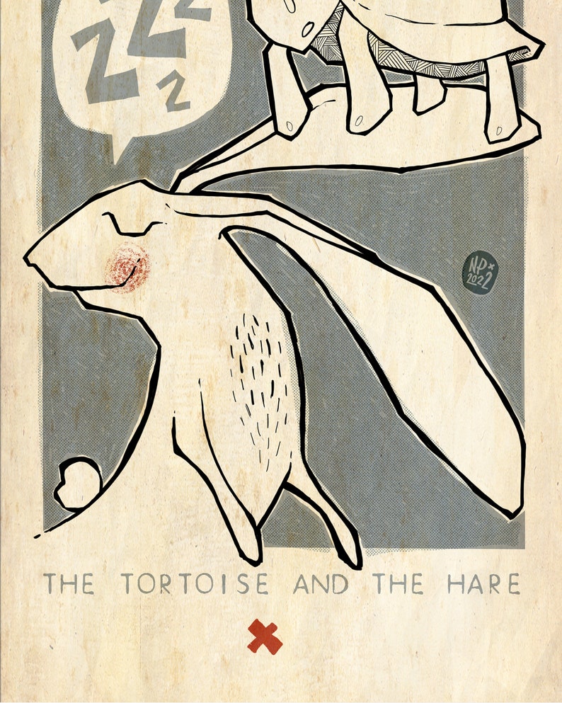 La Fontaine's Fables AESOP the Tortoise and the Hare Wall Art Printing ...