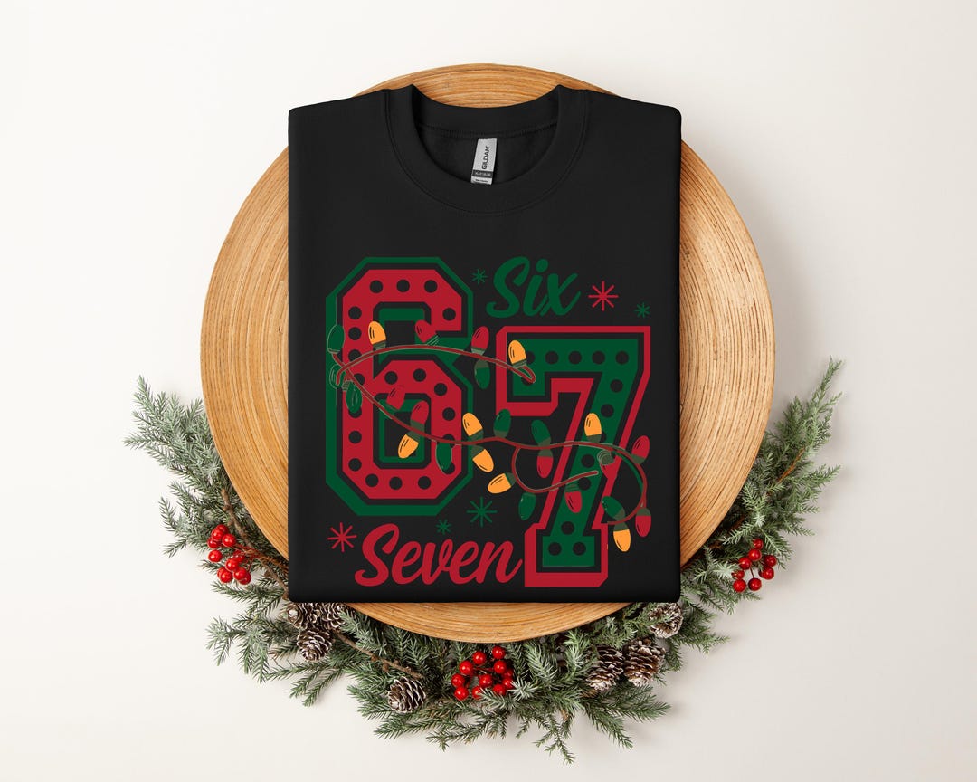 67 Marquee Number With Holiday String Lights Sweatshirt - Etsy