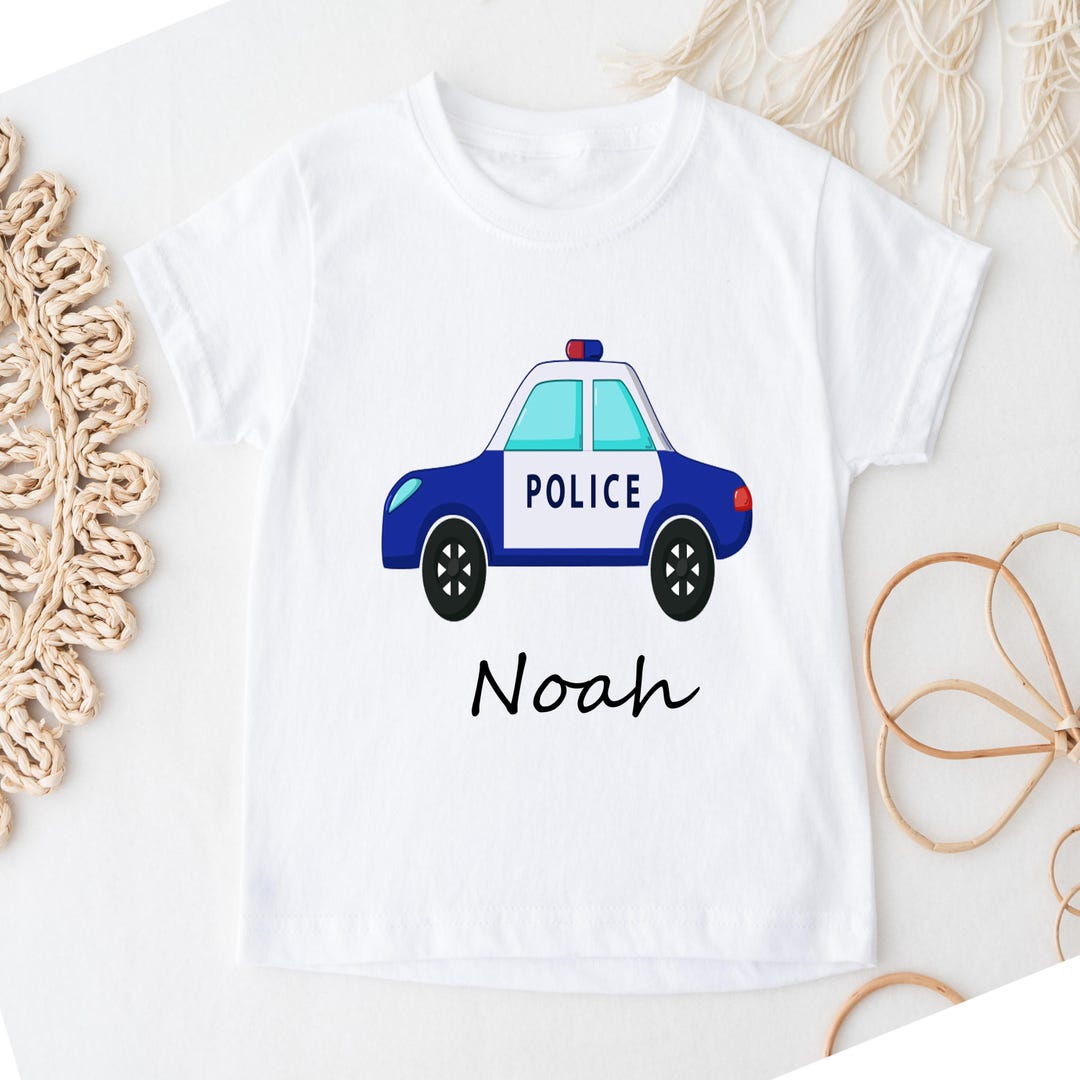 Personalised Police Car Kid T-shirt , Custom Police Car Design , Police ...