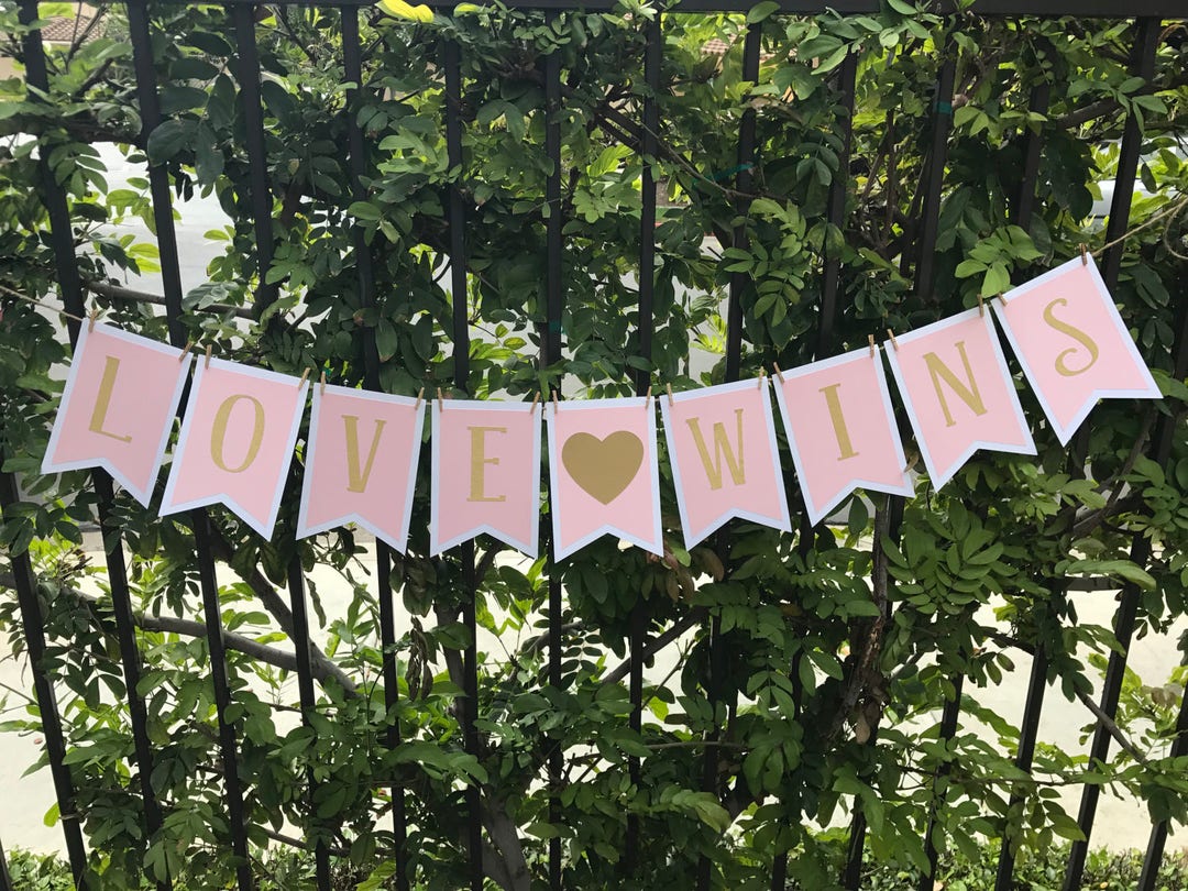 Love Wins Banner | Party Banner | Engagement Party | Wedding ...