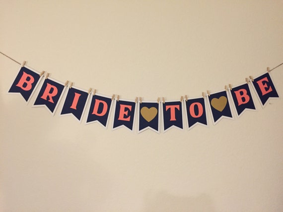 Bride To Be Banner Bridal Shower Banner Navy and White | Etsy