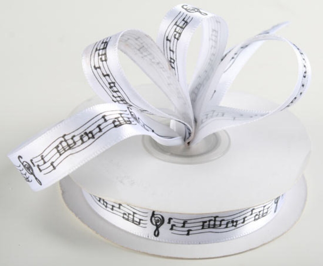 Music Notes Satin Ribbon - Etsy