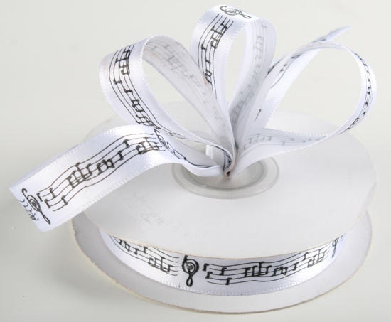 Music Notes Satin Ribbon - Etsy