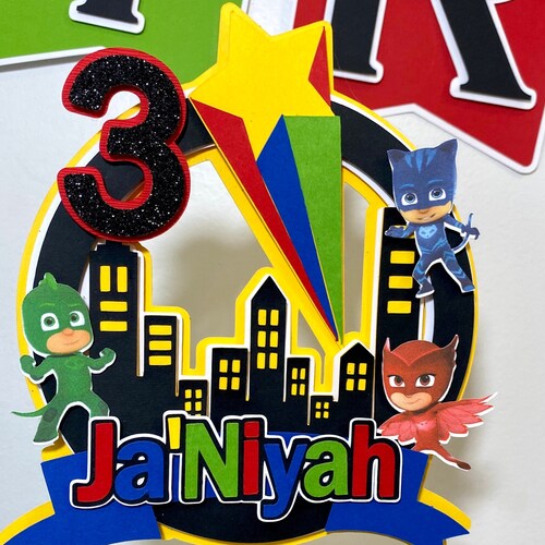 PJ Masks Cake Topper - Etsy