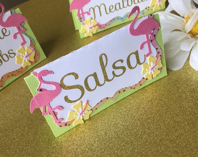 Flamingo Food Labels, Flamingo Food Tents, Tropical Party Food Tents ...